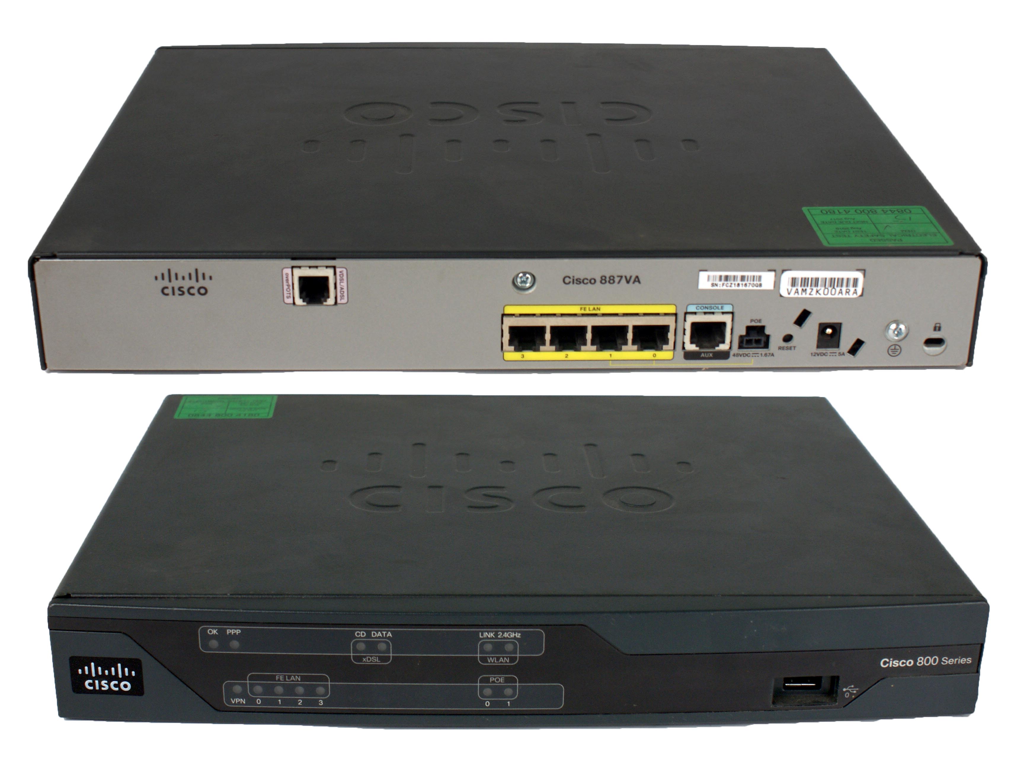Cisco 887VA-SEC-K9 V02 Model 880 800 series Router 47-23923-01 | eBay