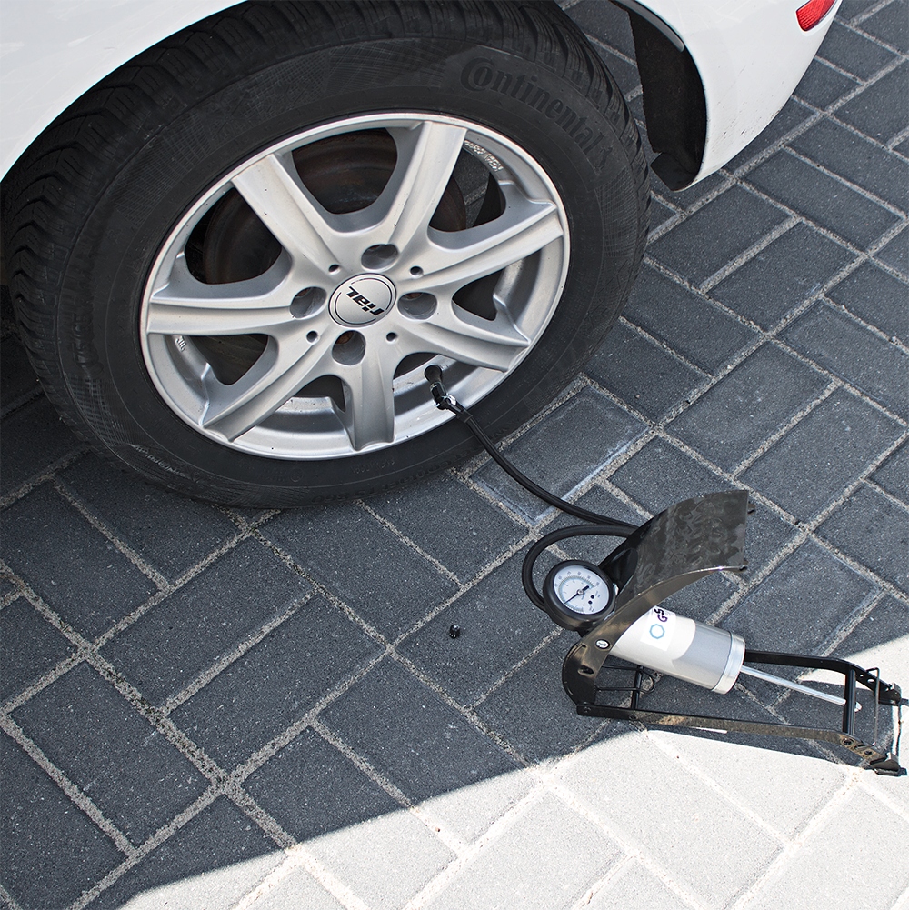 POMPKA NOŻNA UNIWERSALNA TUV GS MANOMETR KOŃCÓWKI - Arena.pl