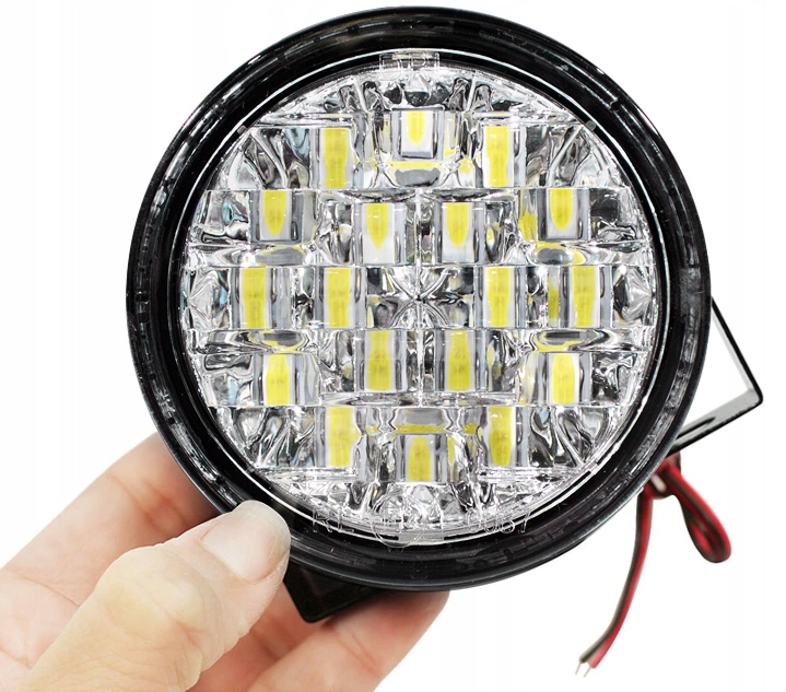 ŚWIATŁA DO JAZDY DZIENNEJ OKRĄGŁE 90MM LAMPY DZIENNE 18 LED DRL ...