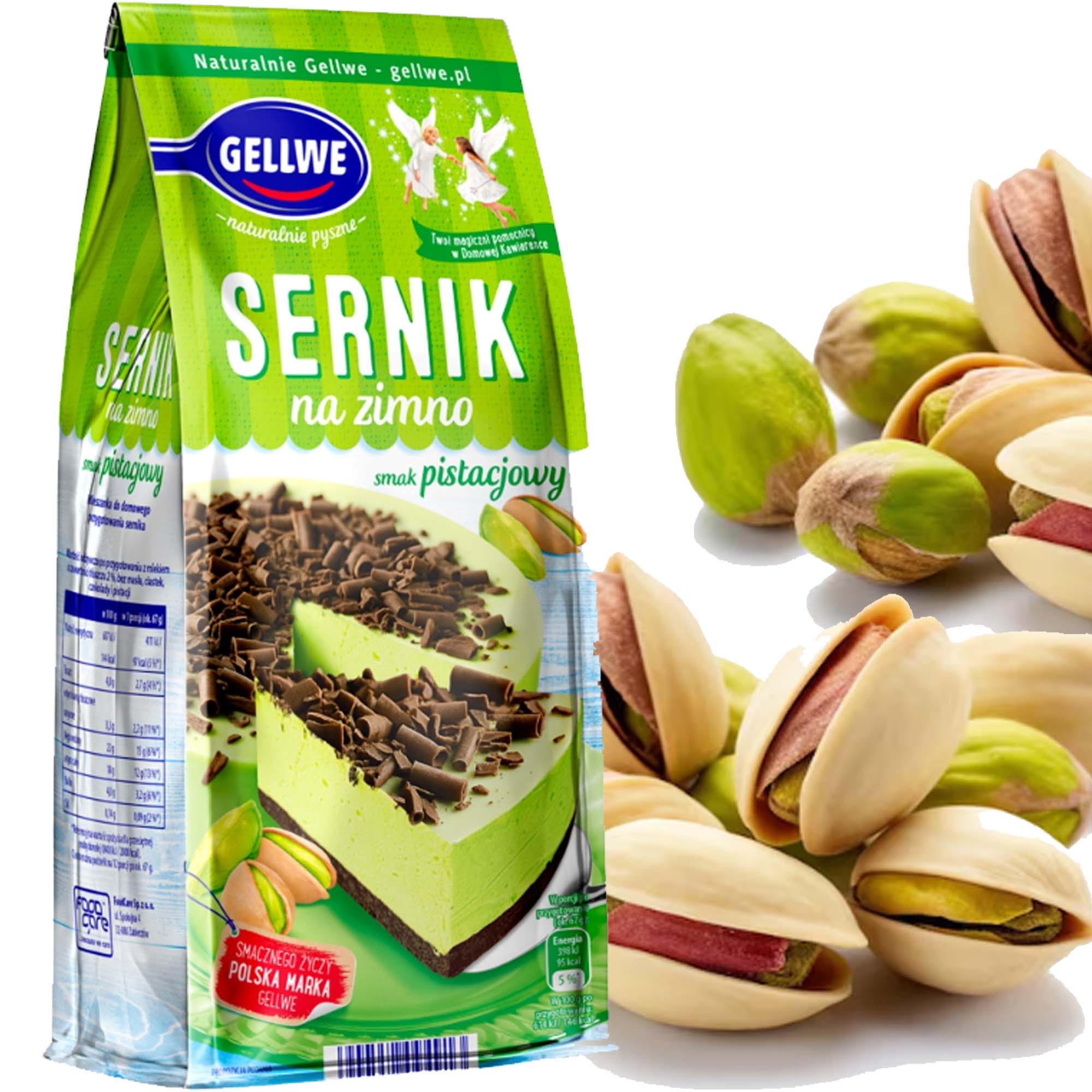 Kup GELLWE SERNIK NA ZIMNO PISTACJOWY pistacje DODAJ MLEKO SCHŁÓDŹ ...