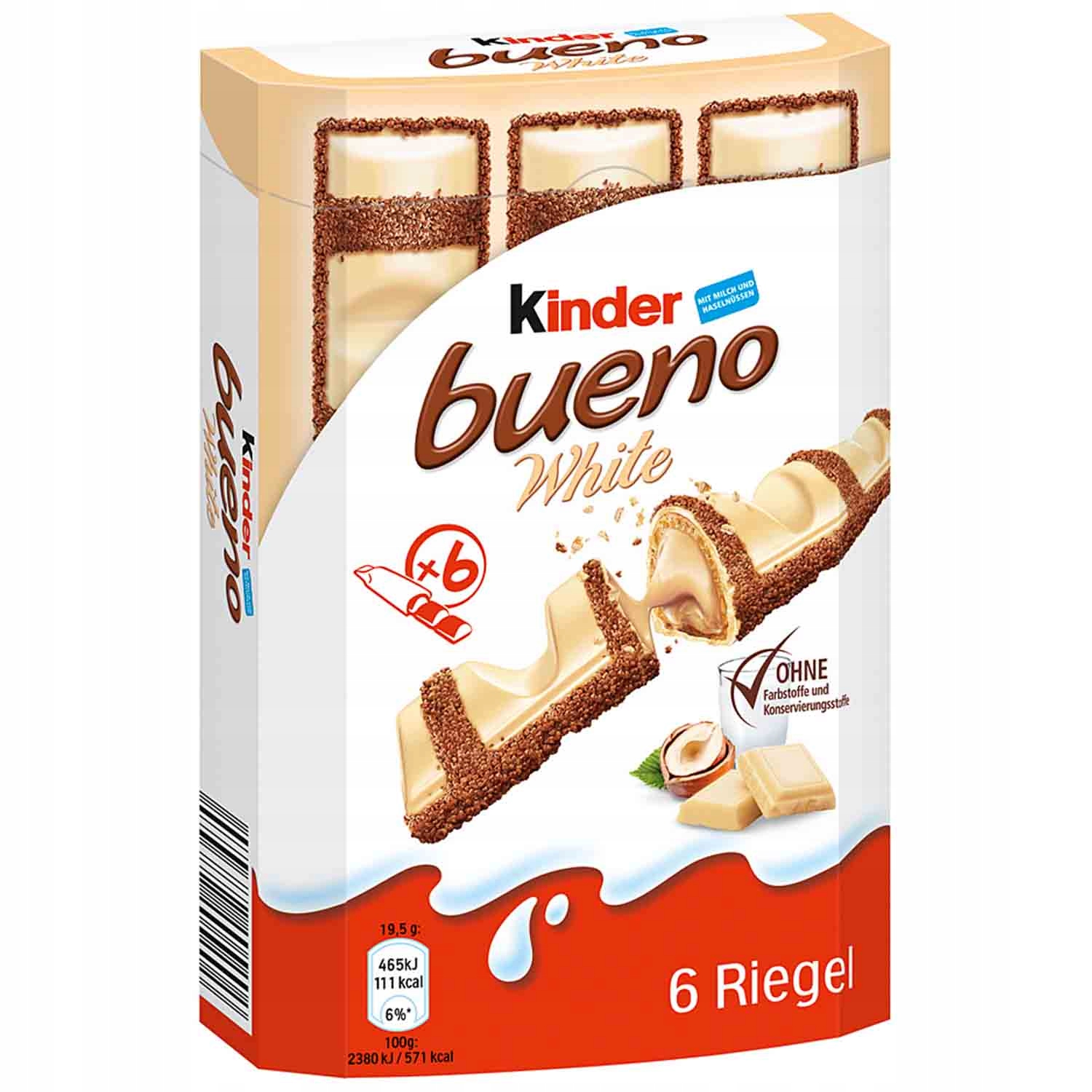 KINDER BUENO WHITE WAFELEK 6 szt 117g - Arena.pl