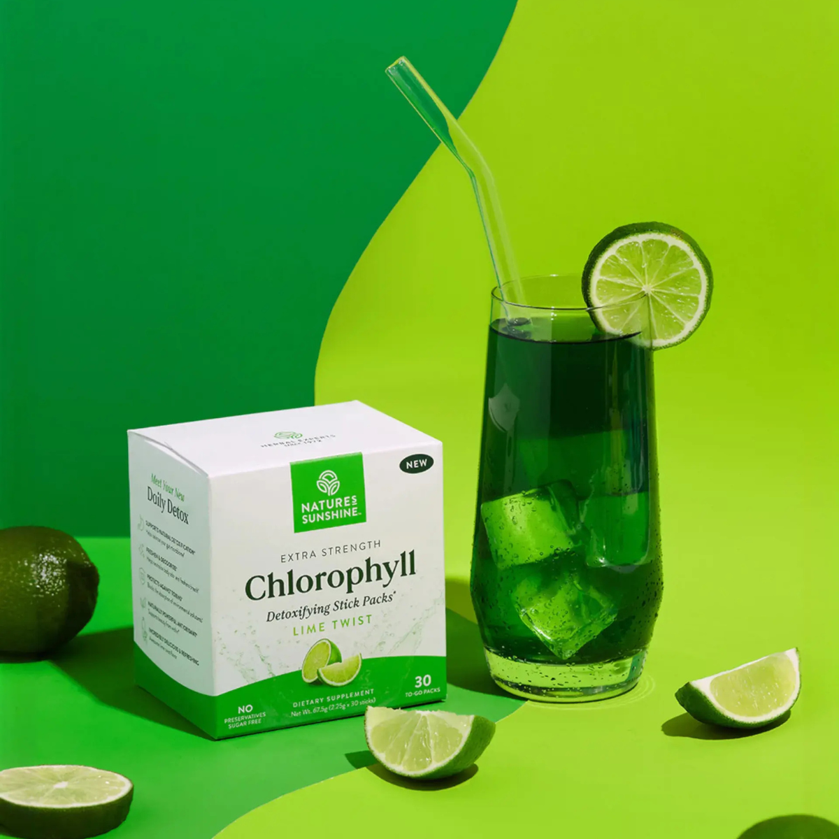 Chlorofil w Saszetkach o smaku limonkowym (67,5 g)